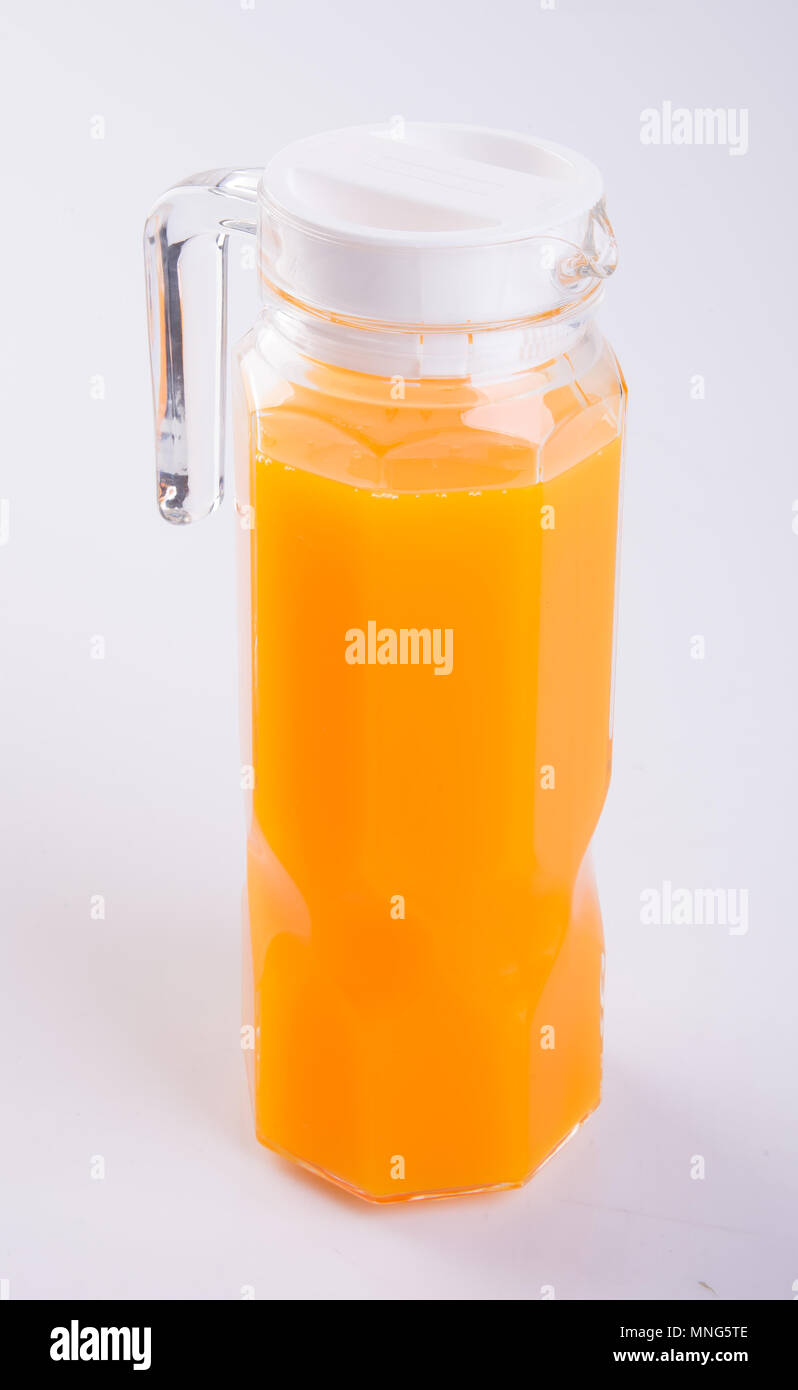 Orange juice or Orange juice in jug on background Stock Photo - Alamy