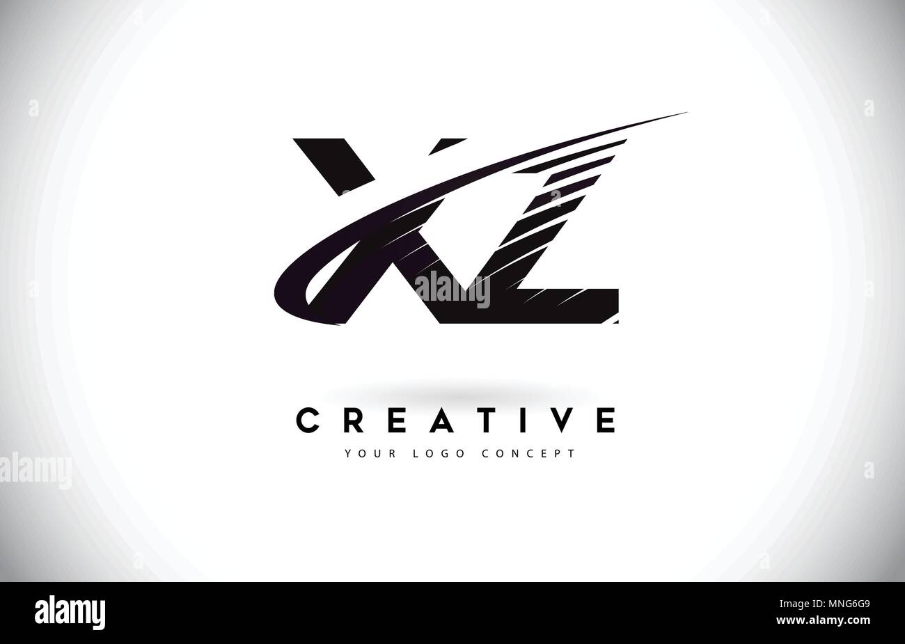 XZ X Z Letter Logo Design with Swoosh and Black Lines. Modern Creative ...