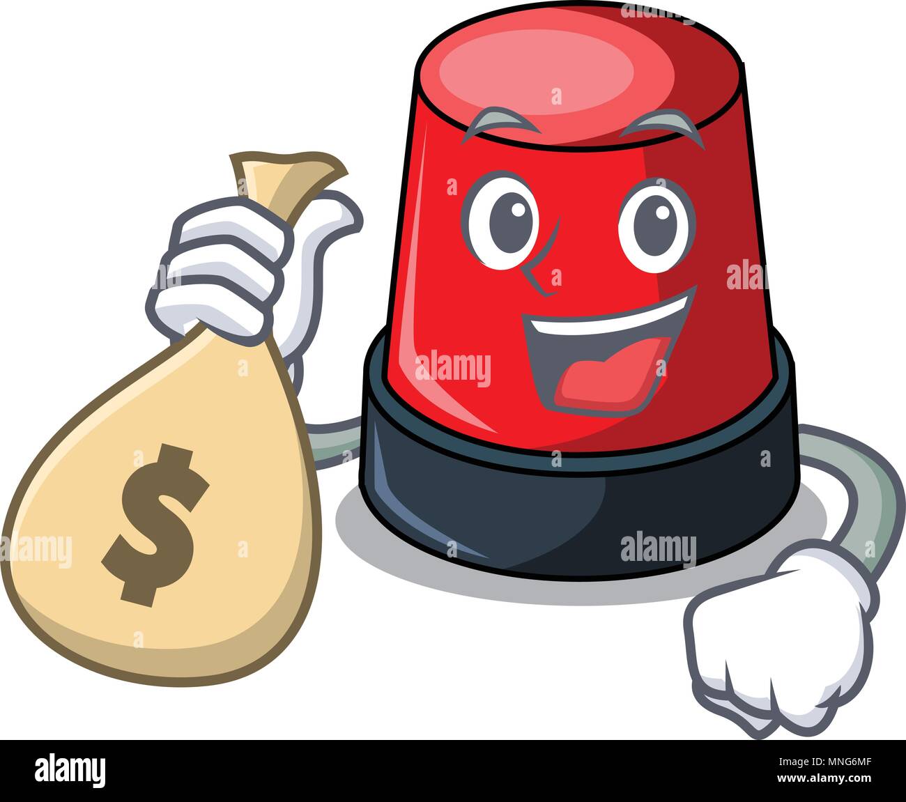 With money bag sirine character cartoon style vector illustration Stock ...