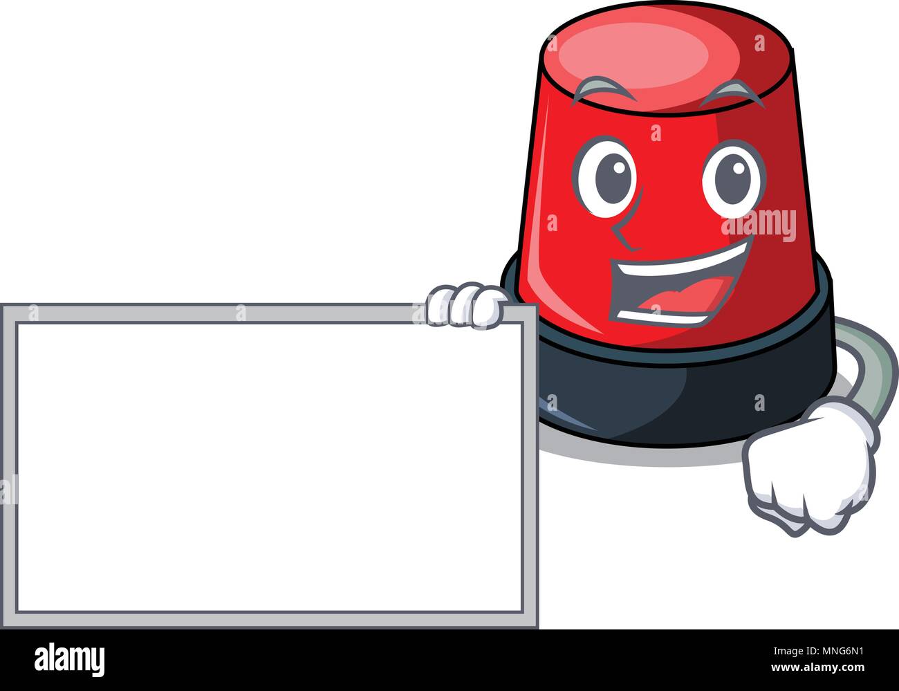 With board sirine character cartoon style vector illustration Stock ...