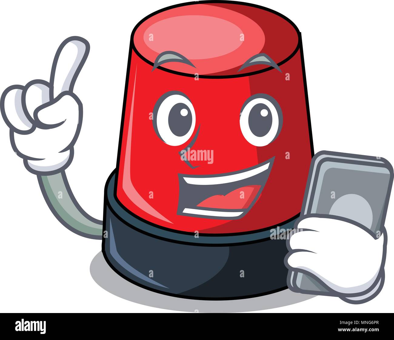 With phone sirine character cartoon style vector illustration Stock ...