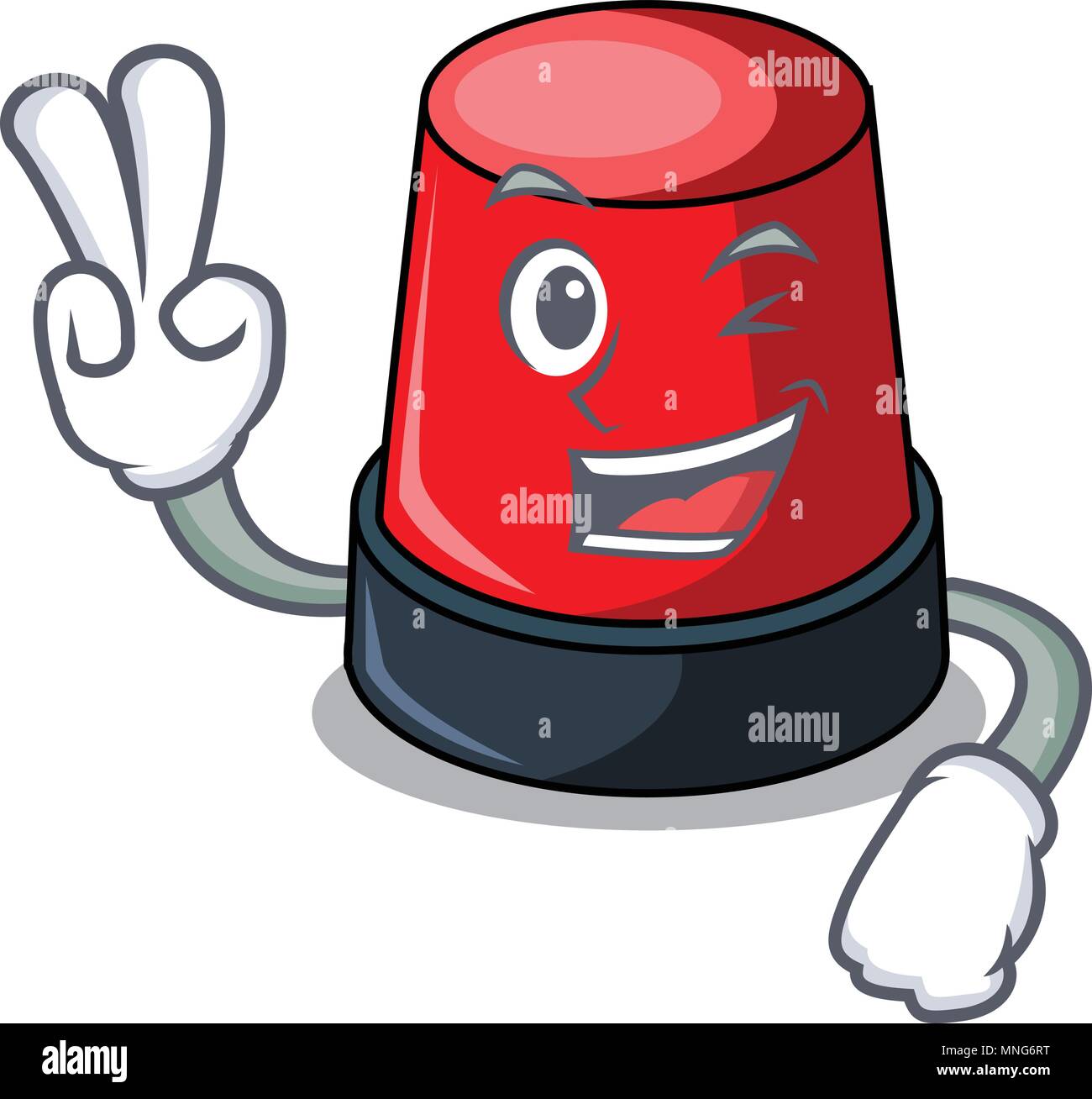 Two finger sirine character cartoon style vector illustration Stock ...