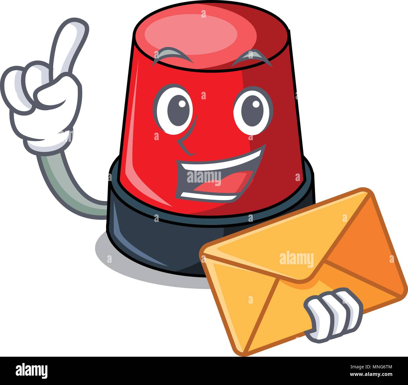 With envelope sirine character cartoon style vector illustration Stock ...