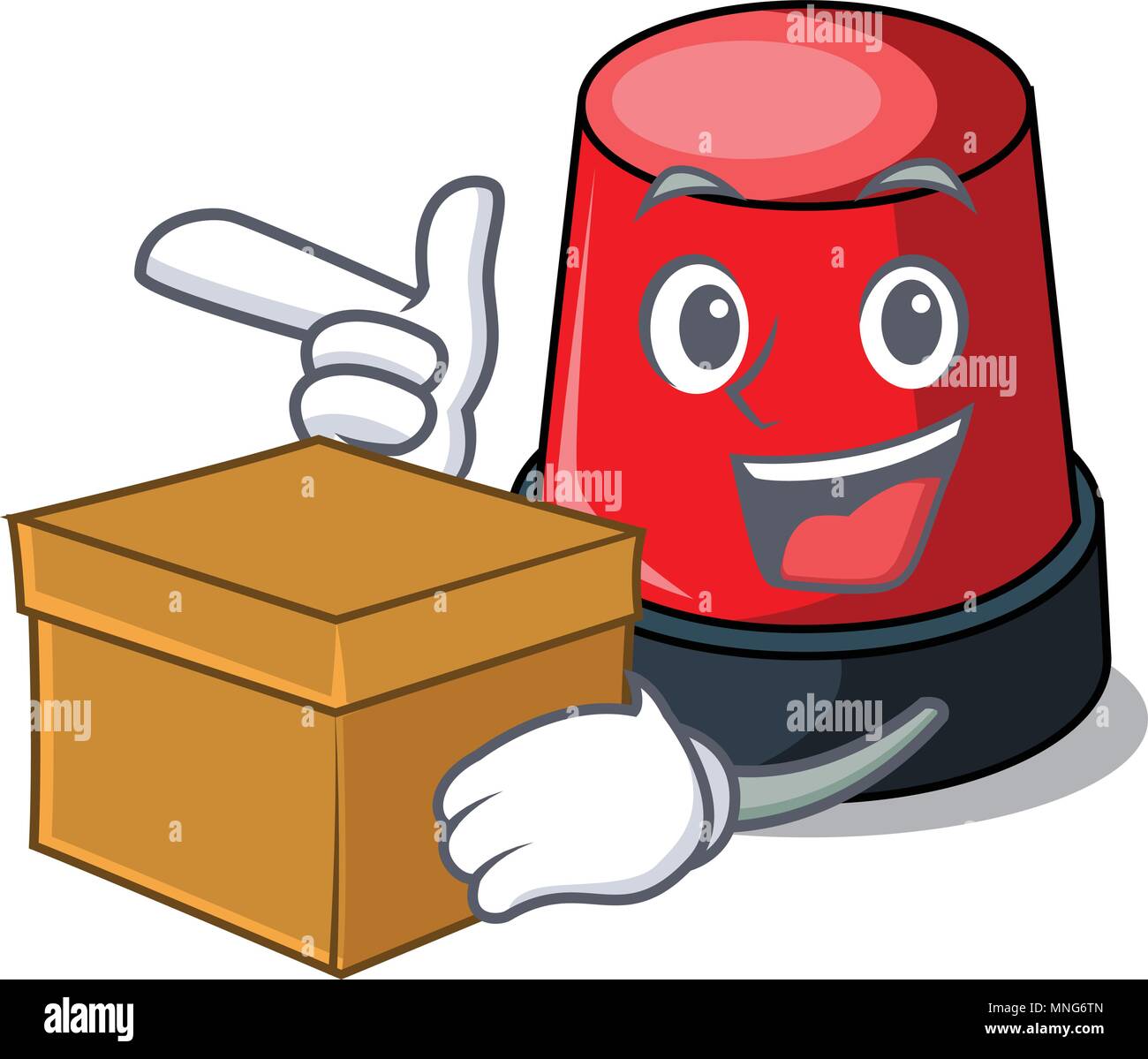 With box sirine character cartoon style vector illustration Stock ...