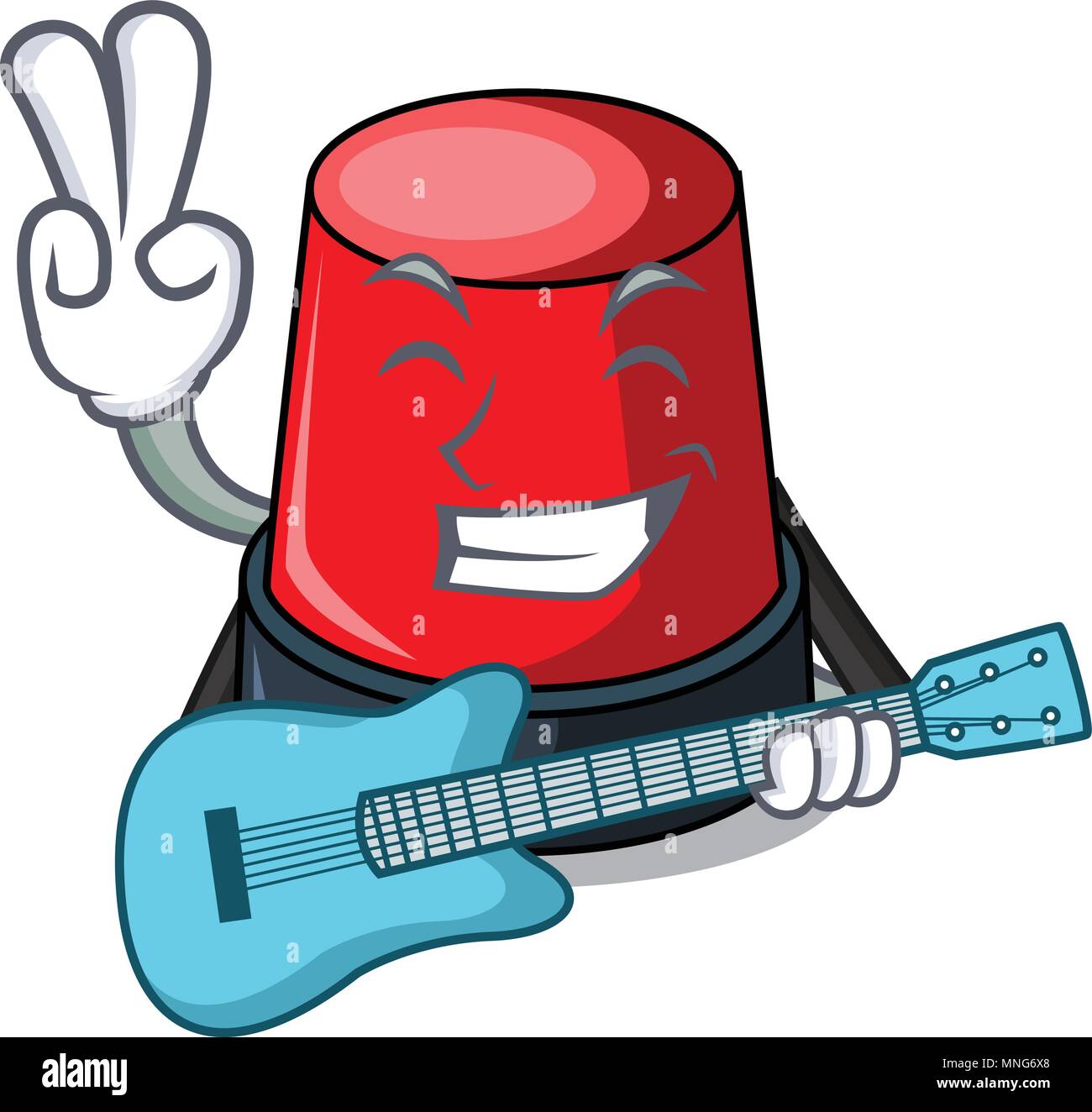 With guitar sirine mascot cartoon style vector illustration Stock ...