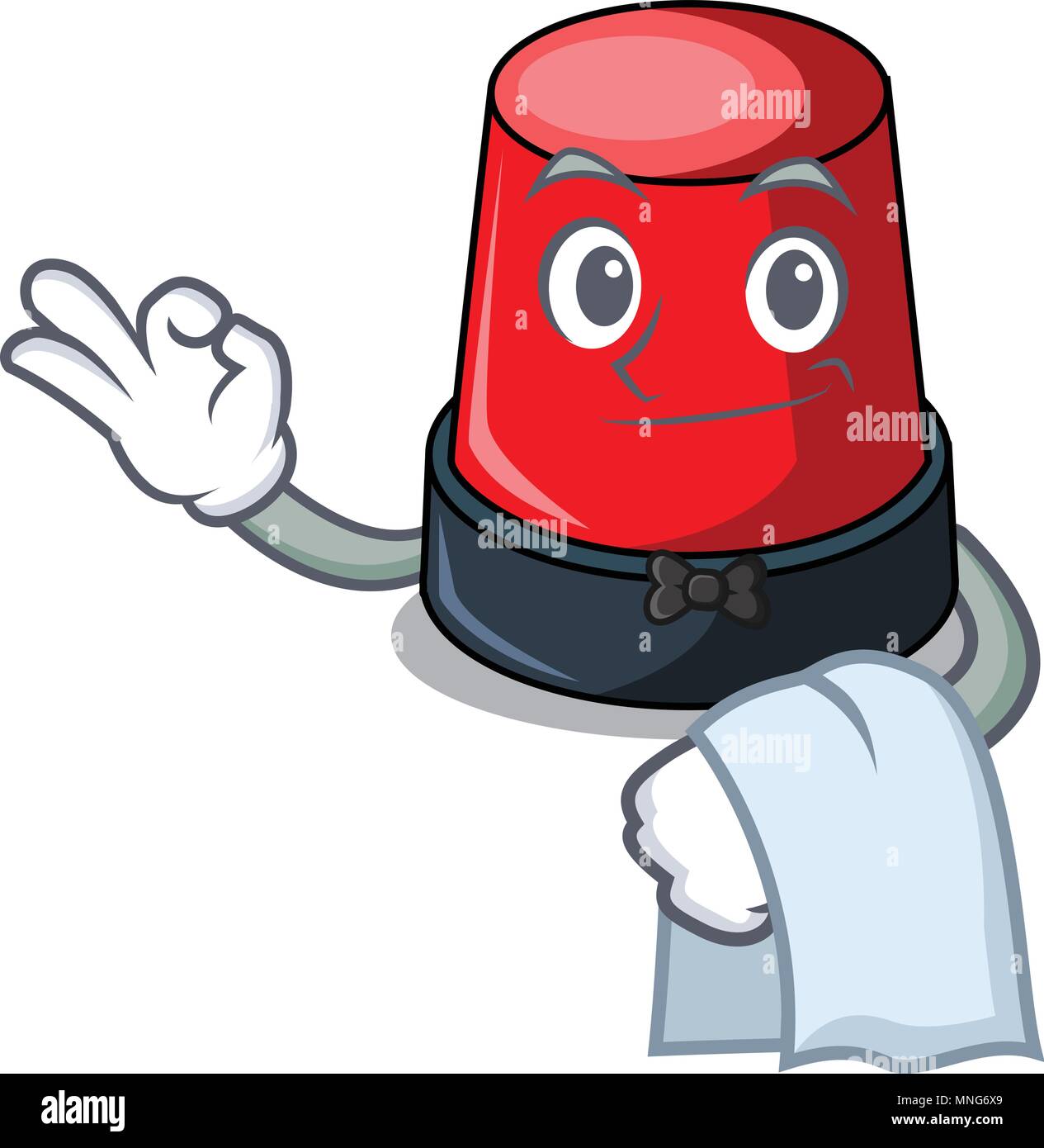 Waiter sirine mascot cartoon style vector illustration Stock Vector ...