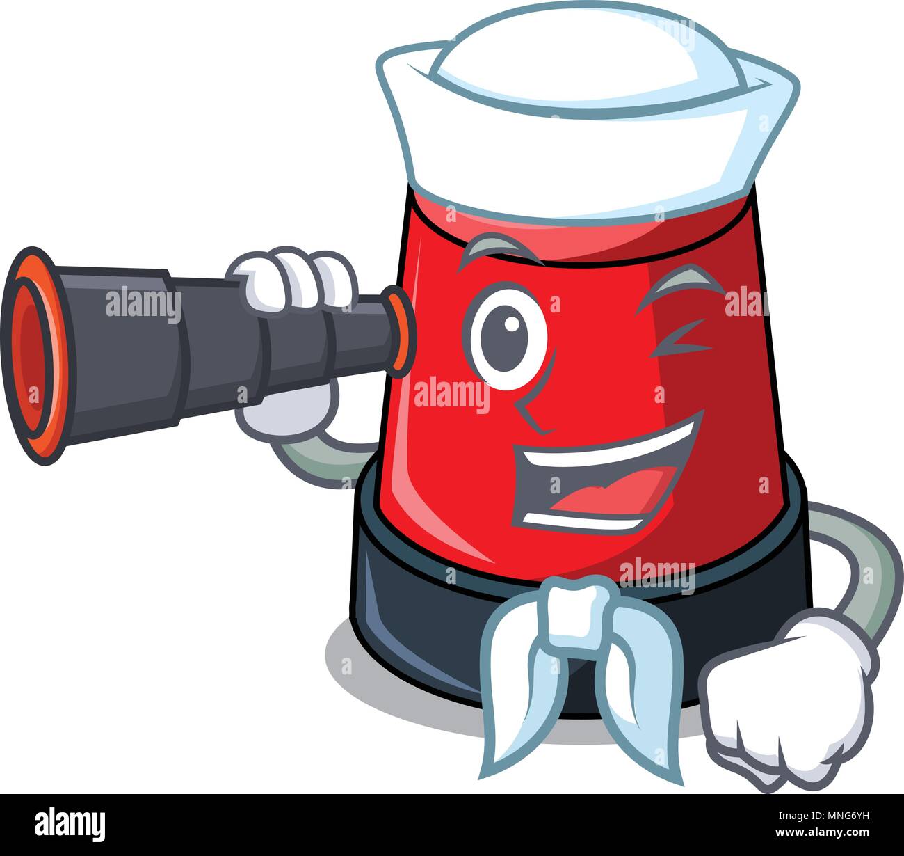 Sailor with binocular sirine mascot cartoon style vector illustration ...