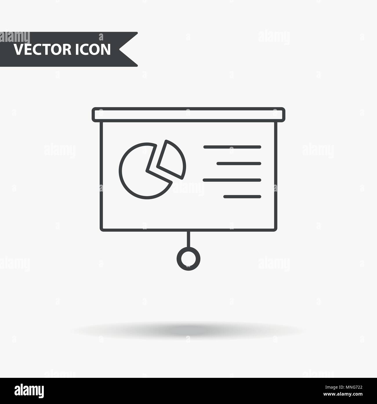 Simple vector illustration of a projection board icon for a projector ...
