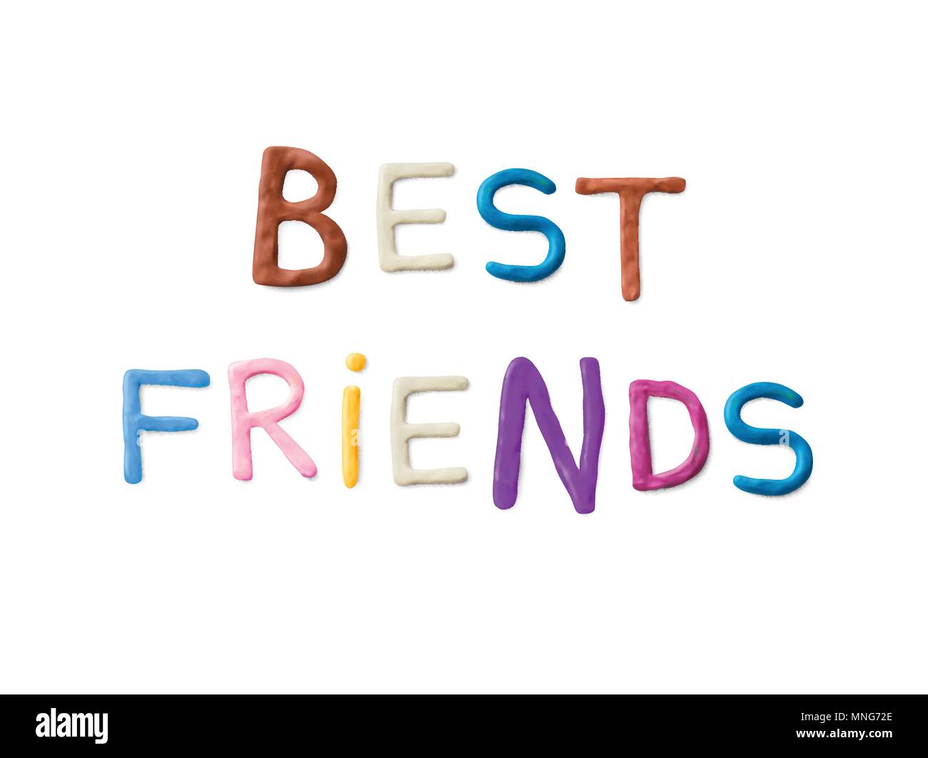Handmade modeling clay words. Best friends Stock Vector Image & Art - Alamy