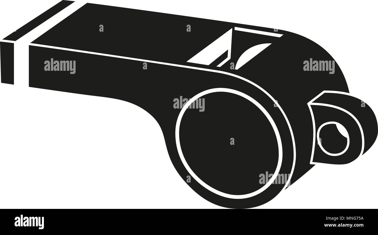 Black and white referee whistle silhouette. Sport theme vector ...