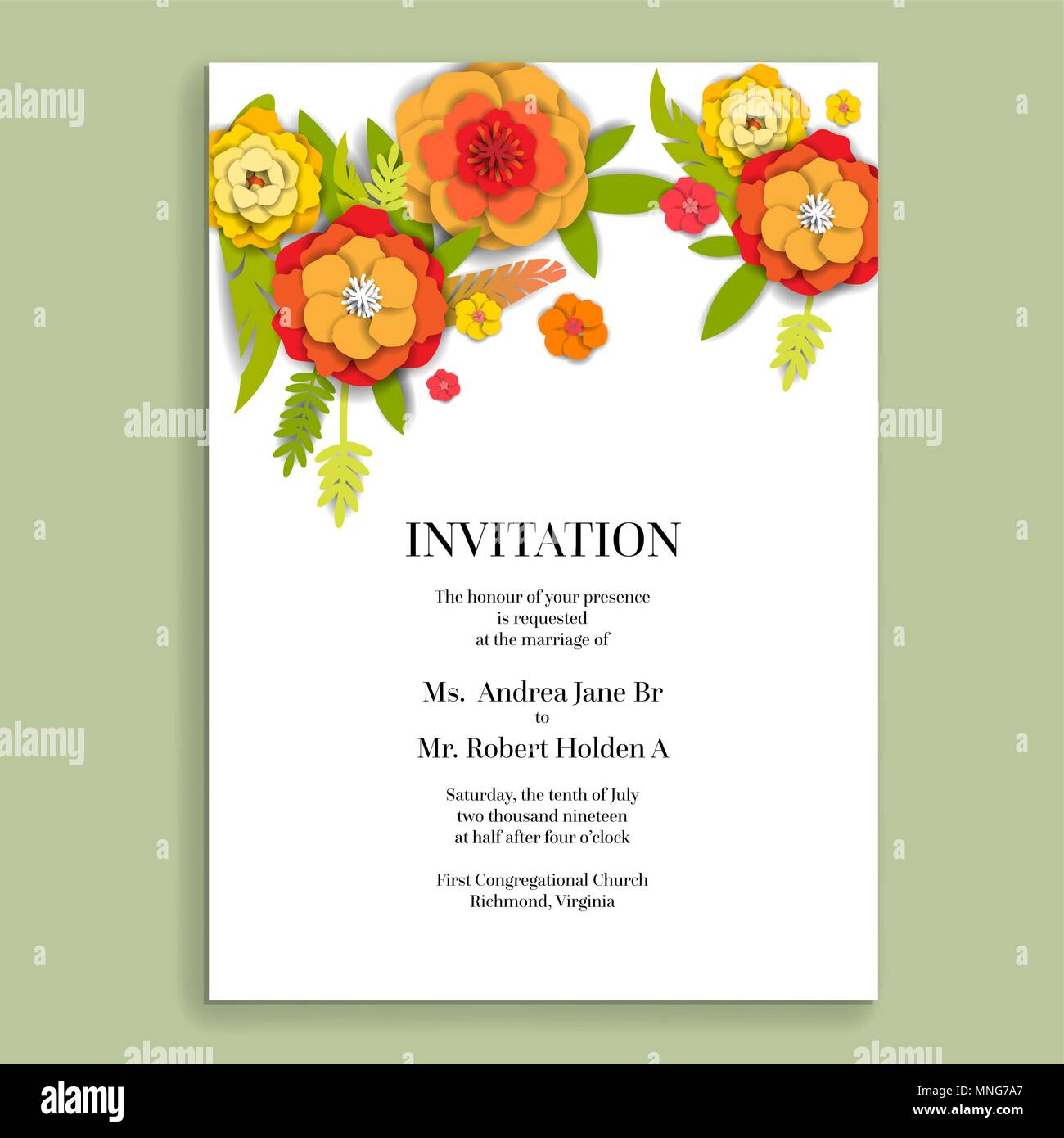 Floral nature invitation Stock Vector Image & Art - Alamy