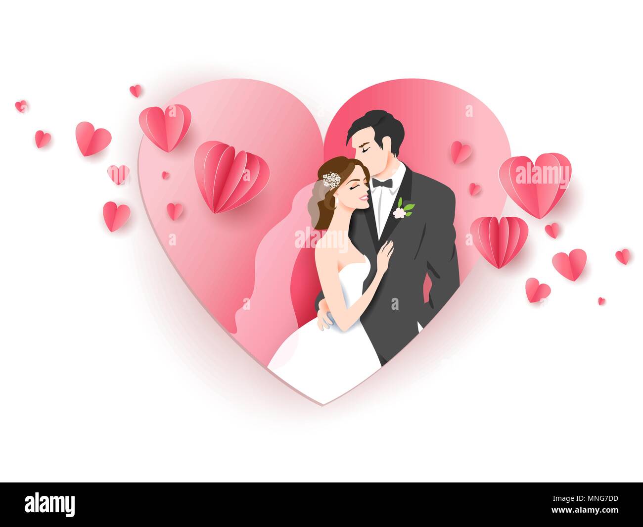 Realistic paper heart 3d Cut Out Stock Images & Pictures - Alamy