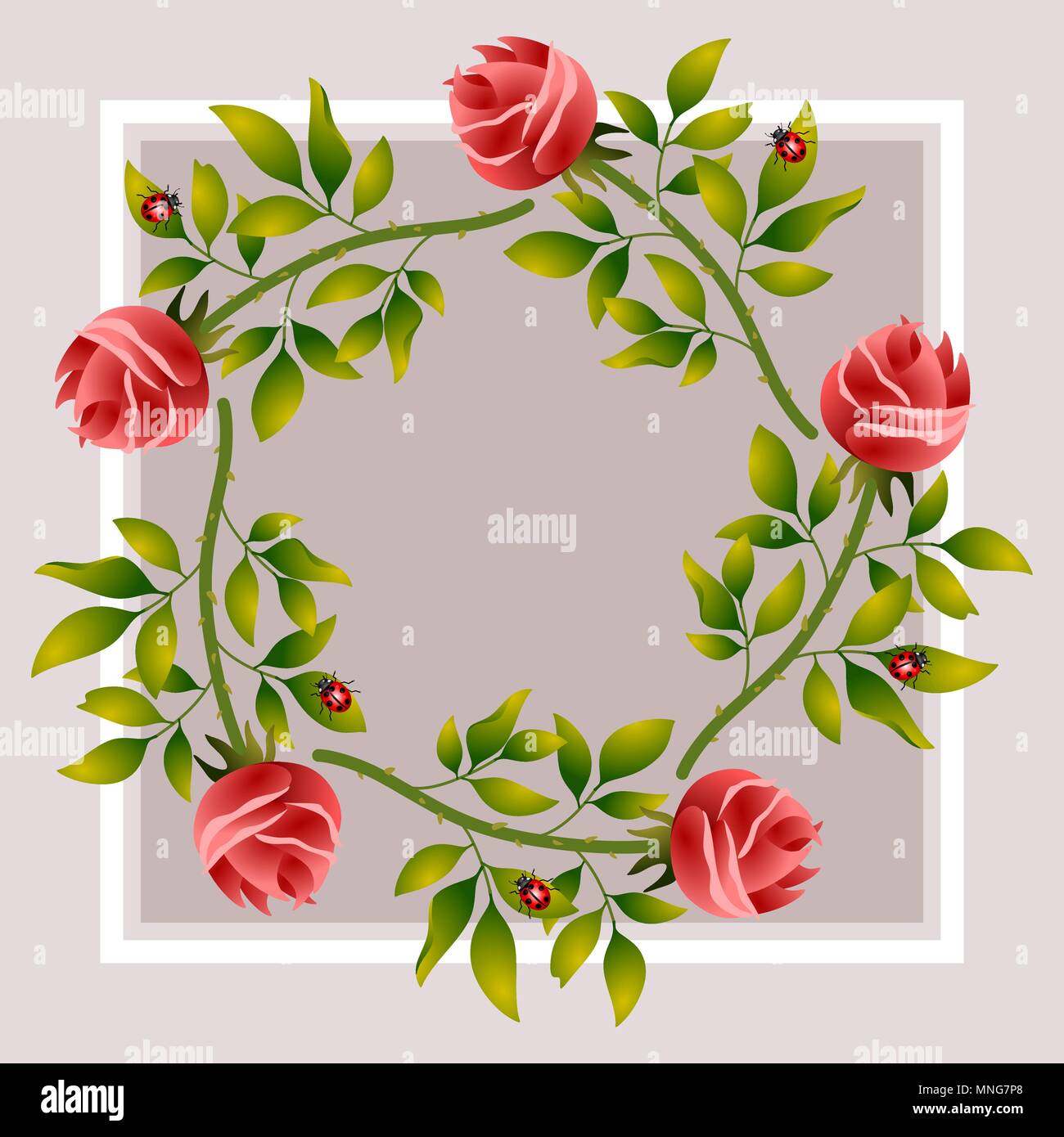 Floral frame with roses. Vector illustration Stock Vector Image & Art ...