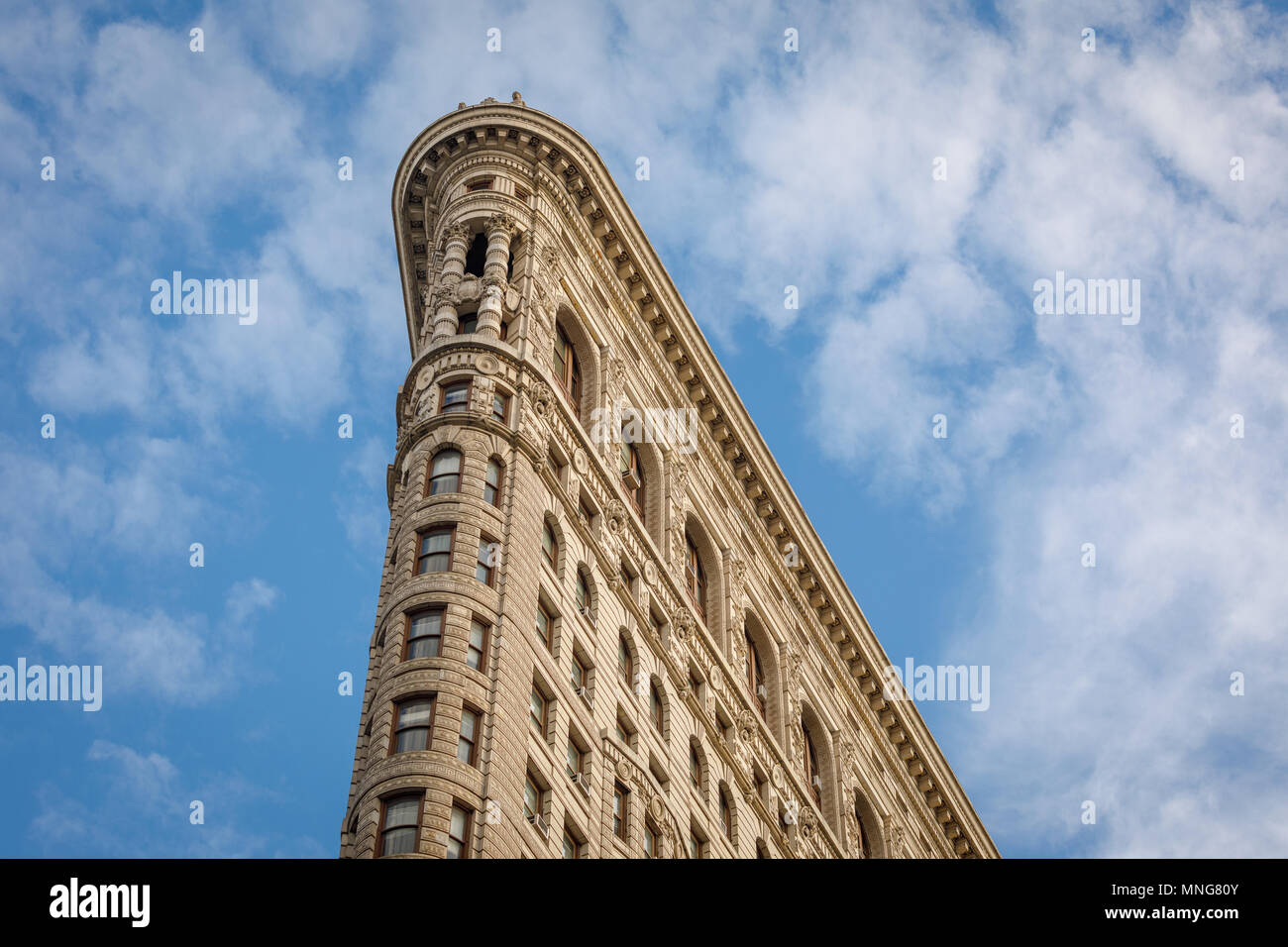 Low Angle Architectural Exterior View of Upper Floors of Historic ...
