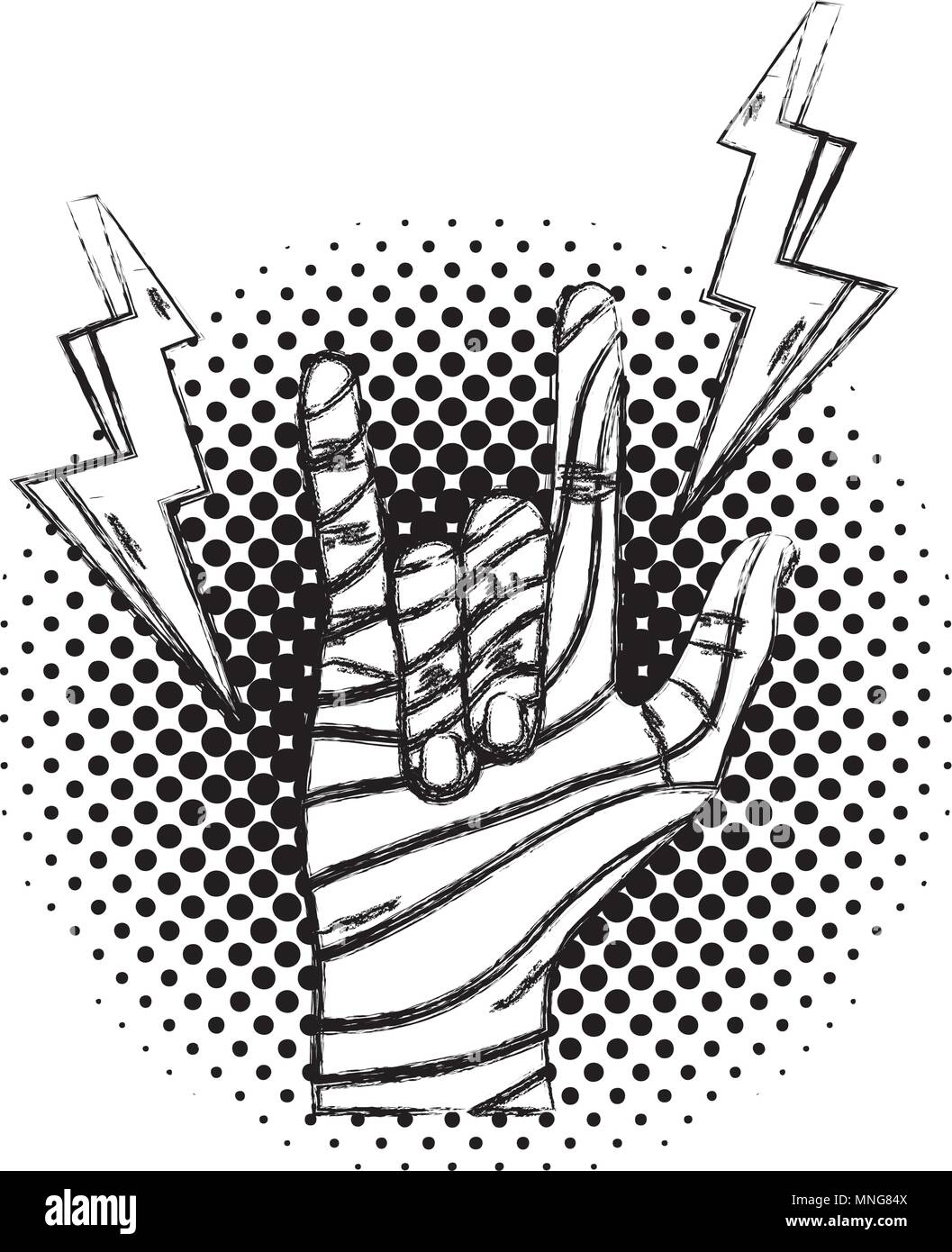 Rock On Hand Symbol Clip Art