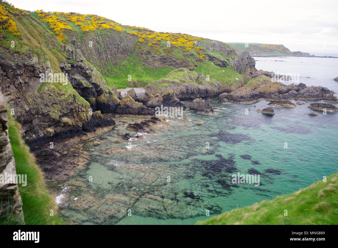 Inviting Turquoise Water of the Rugged Coast by Findlater Castle ...
