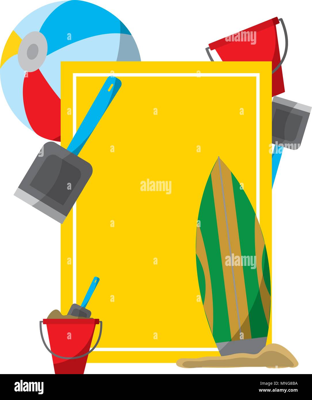 emblem style with beach activities things Stock Vector Image & Art - Alamy