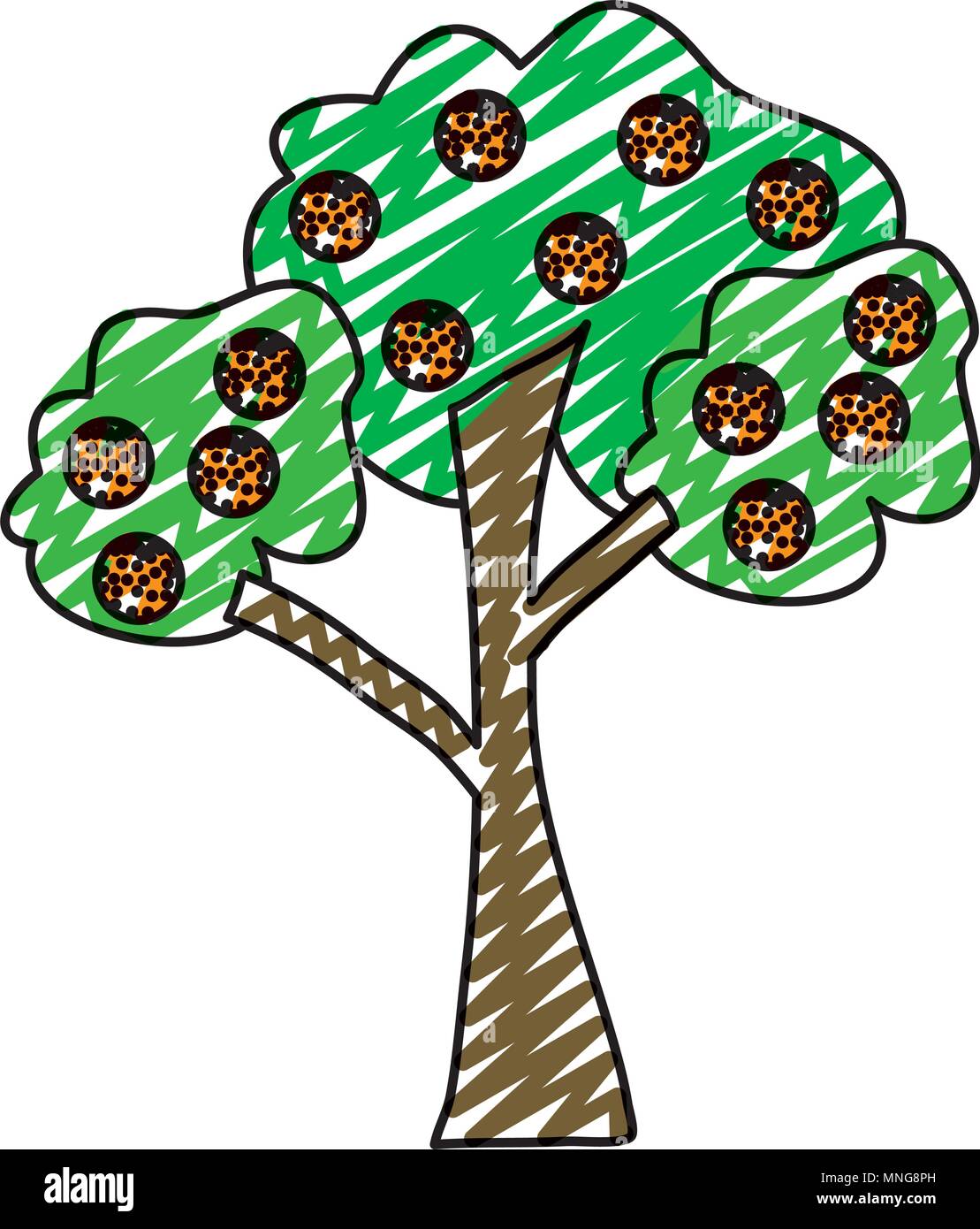 Doodle natural tree delicious Stock Vector Images - Alamy