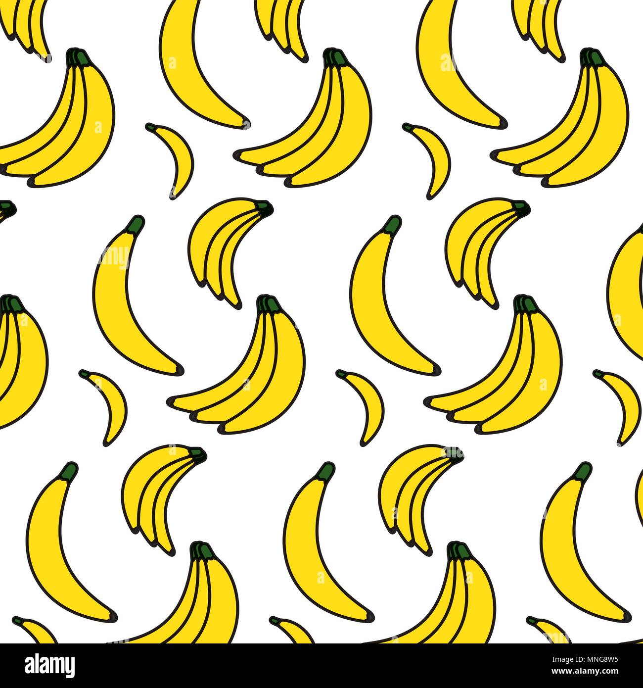 color delicious bananas organic fruits background Stock Vector Image ...