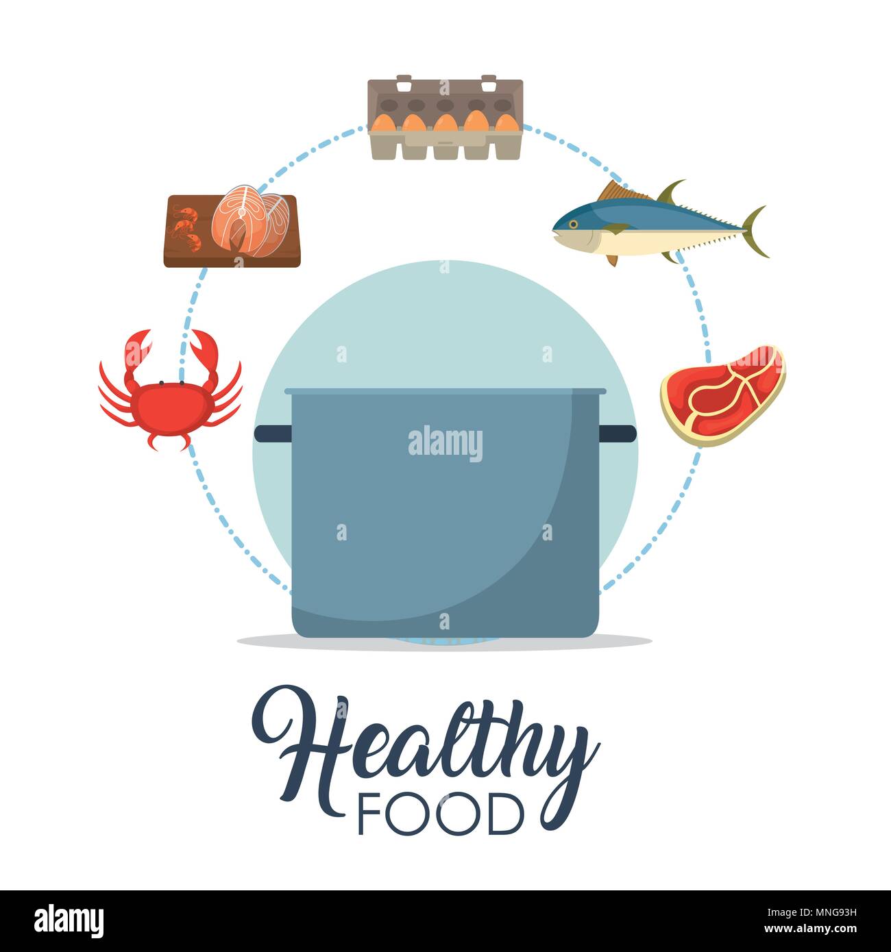 Healthy seafood concept Stock Vector Image & Art - Alamy