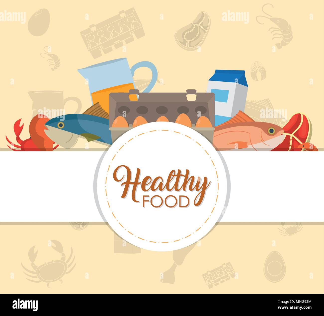 Healthy seafood concept Stock Vector Image & Art - Alamy