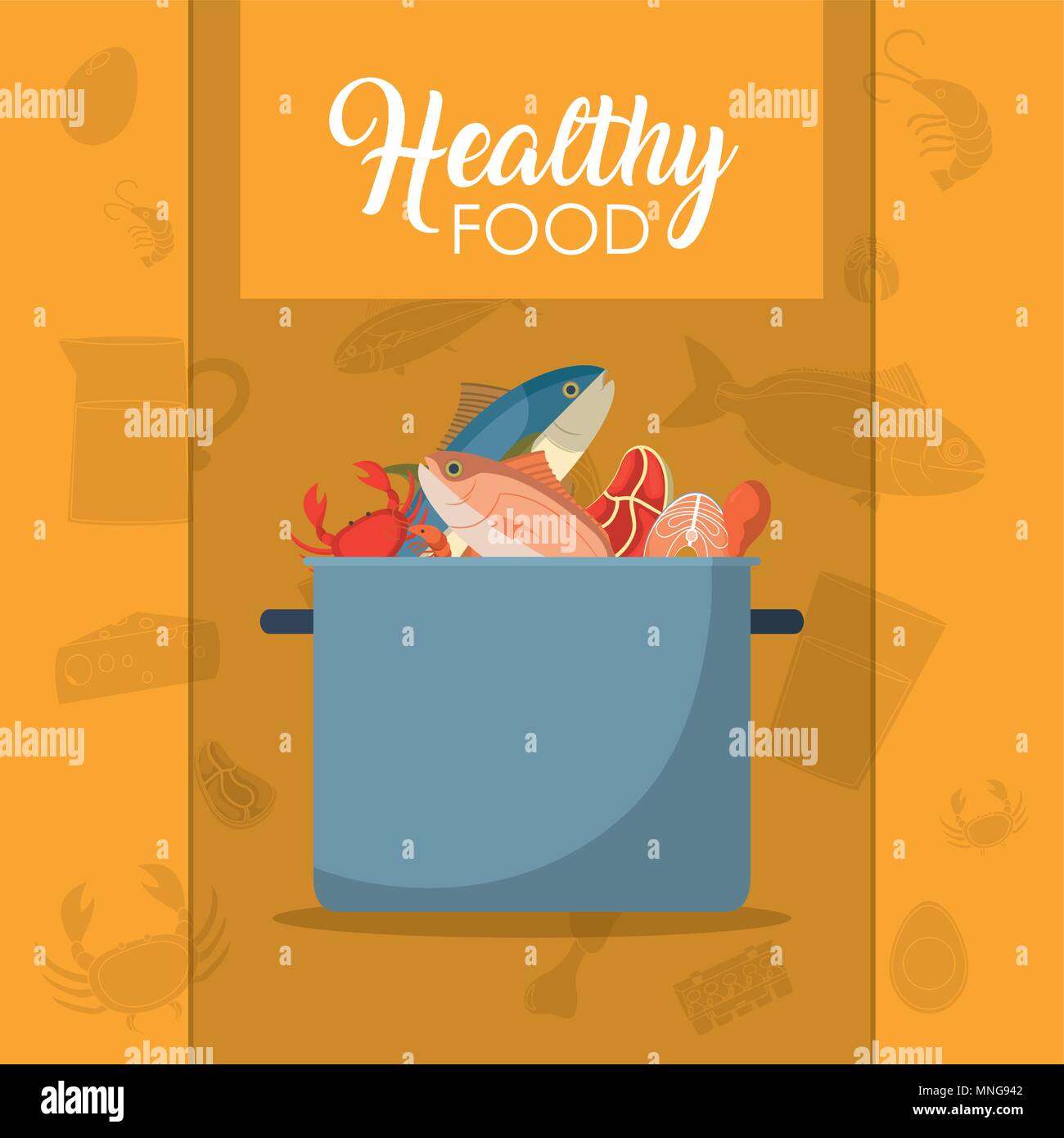 Healthy seafood concept Stock Vector Image & Art - Alamy