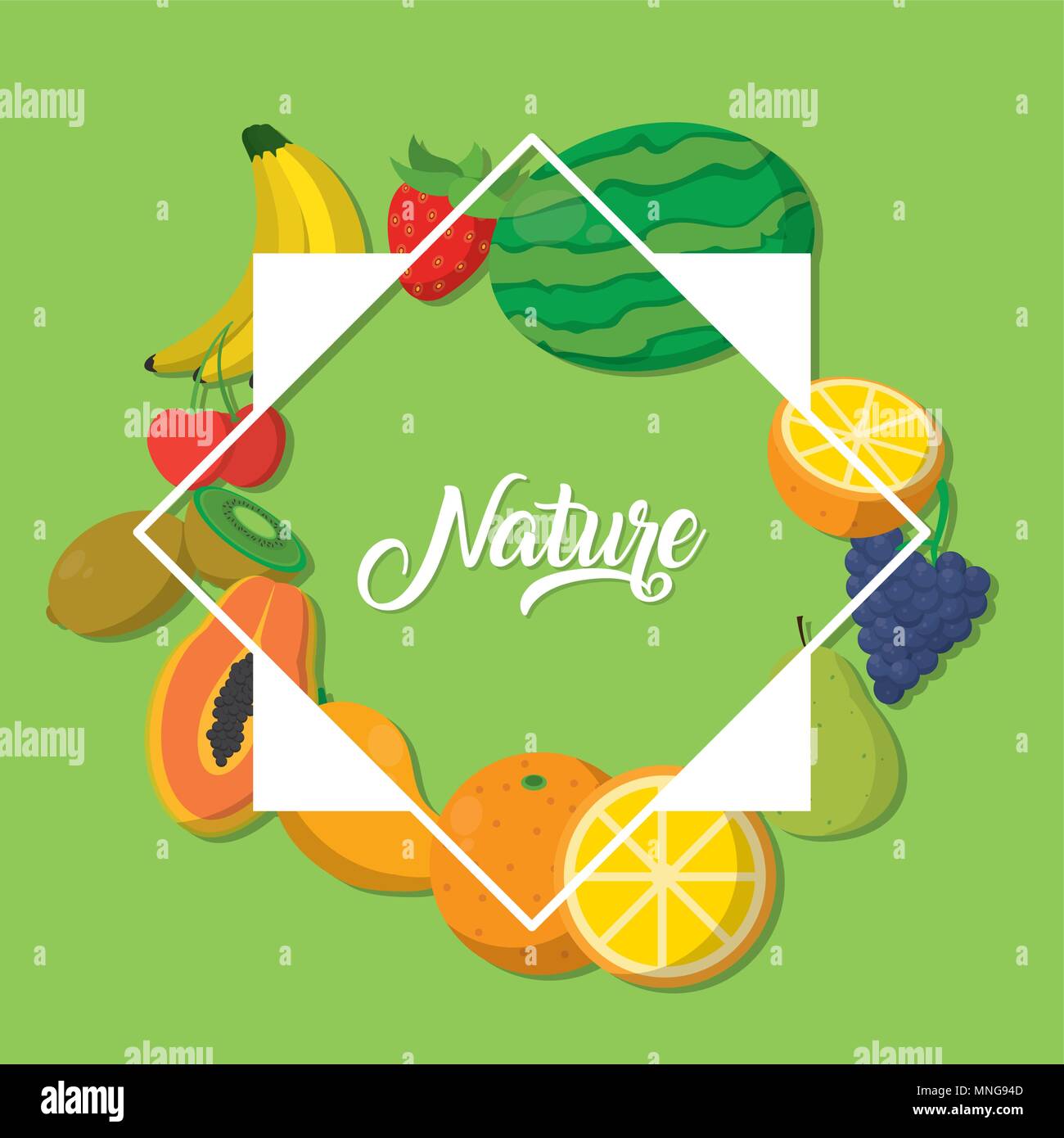 Nature fruits frame Stock Vector Image & Art - Alamy