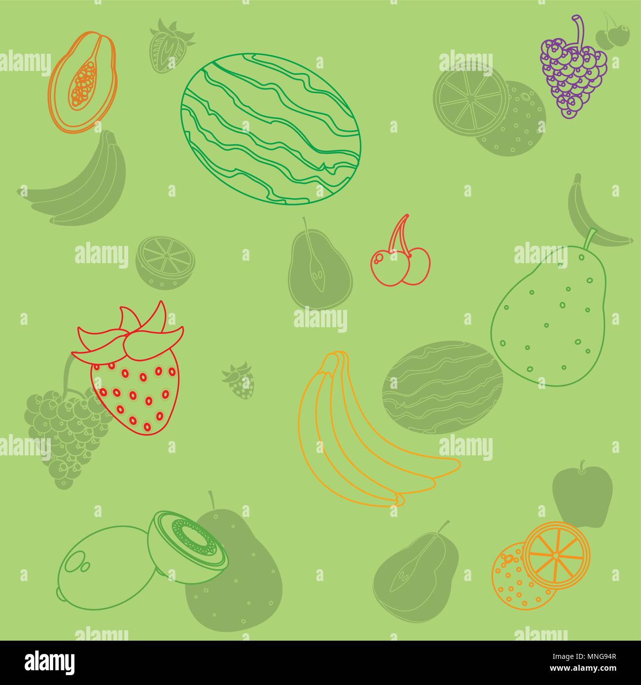 Cute fruits background pattern Stock Vector Image & Art - Alamy
