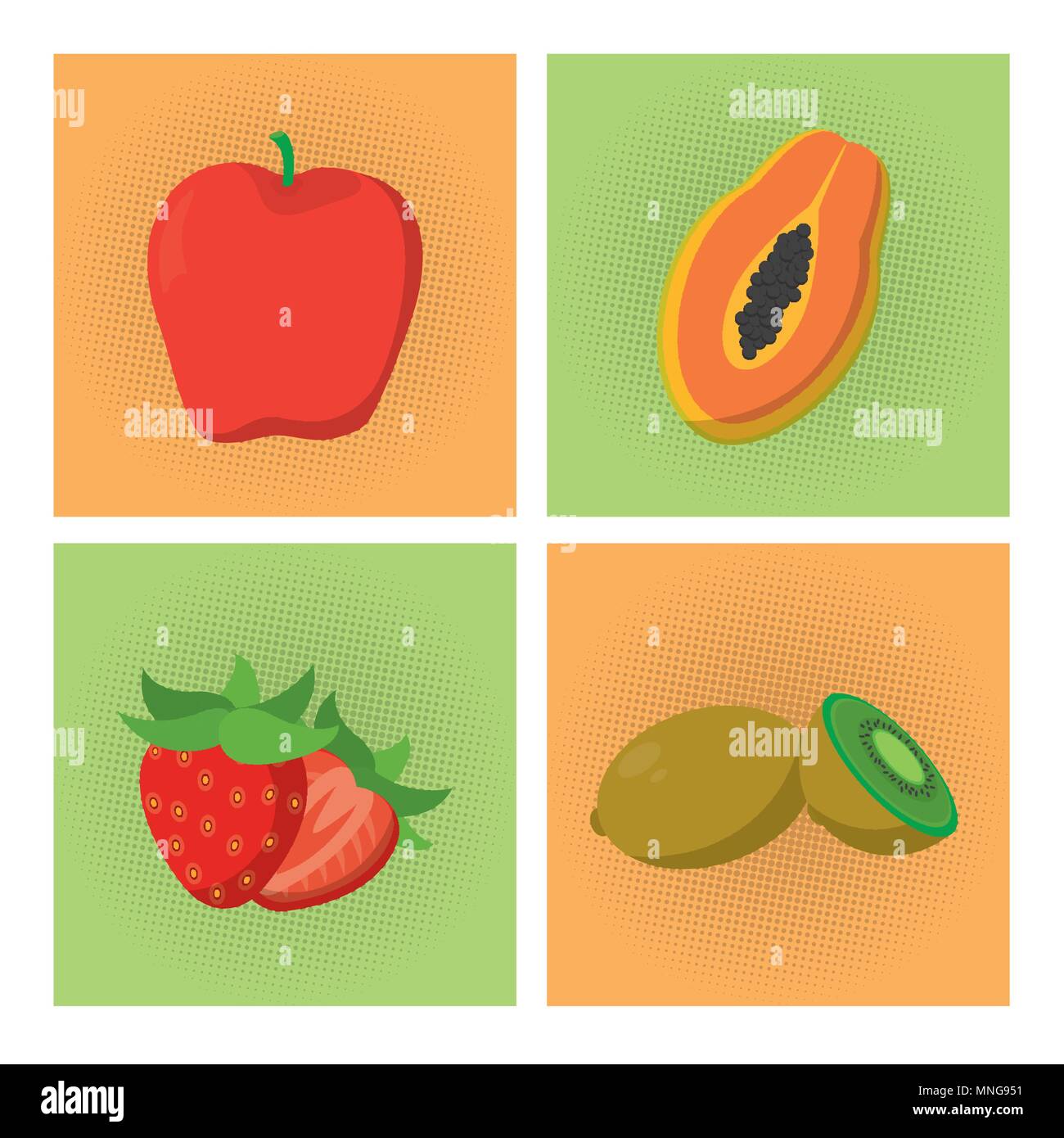 Set of fruits cartoons Stock Vector Image & Art - Alamy