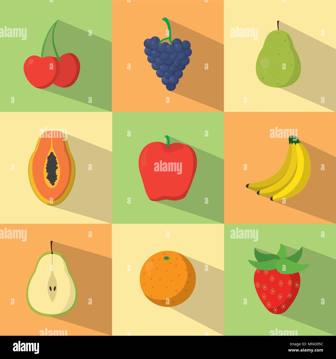 Set of fruits cartoons Stock Vector Image & Art - Alamy