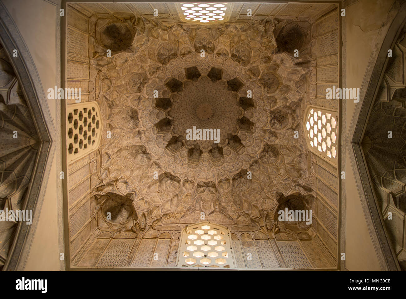 Ceiling of Double Dome Mausoleum, Shakhi Zindar Complex, Samarkand ...