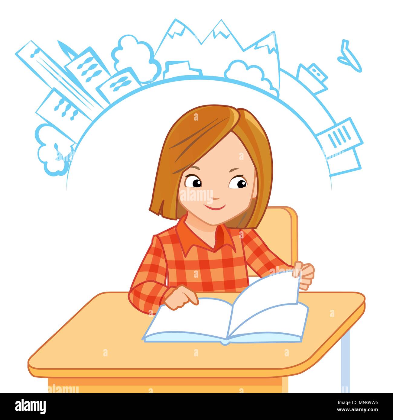 School children in classroom at lesson Stock Vector Image & Art - Alamy