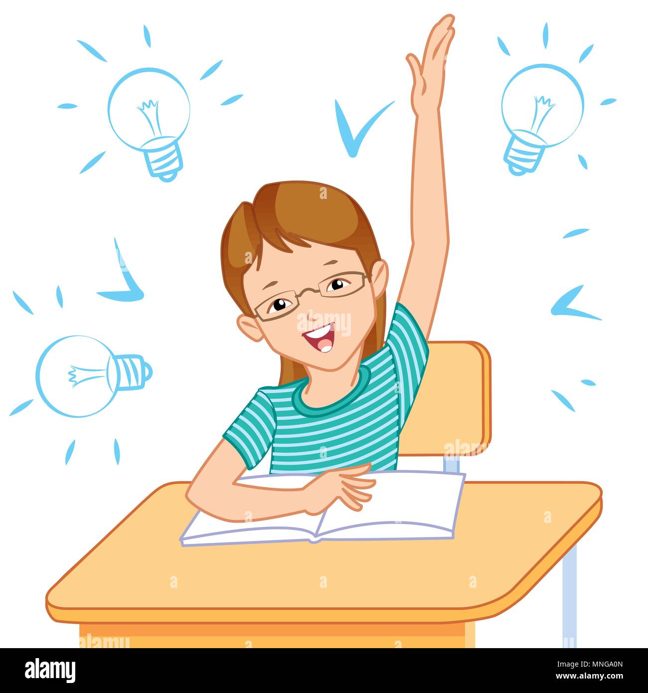 School children in classroom at lesson Stock Vector Image & Art - Alamy