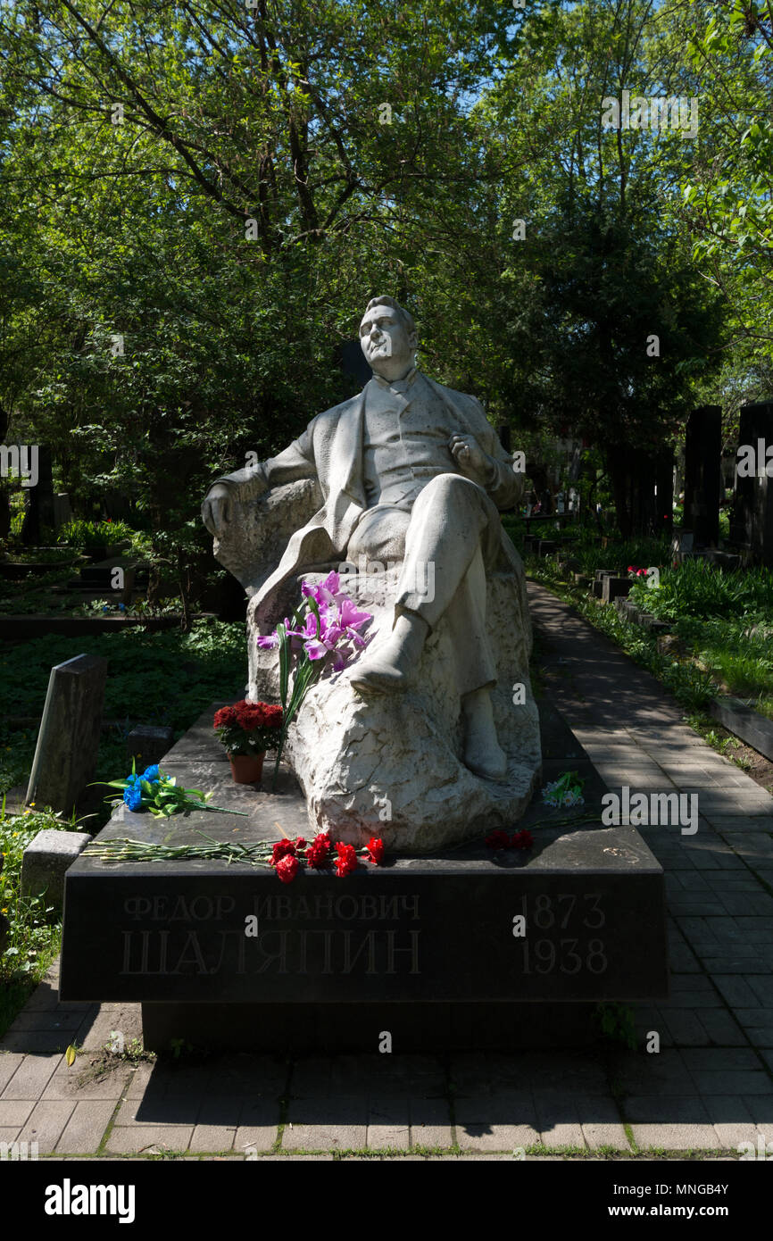 grave of Fjodor Iwanowitsch Schaljapin, operatic singer,Novodevichy ...