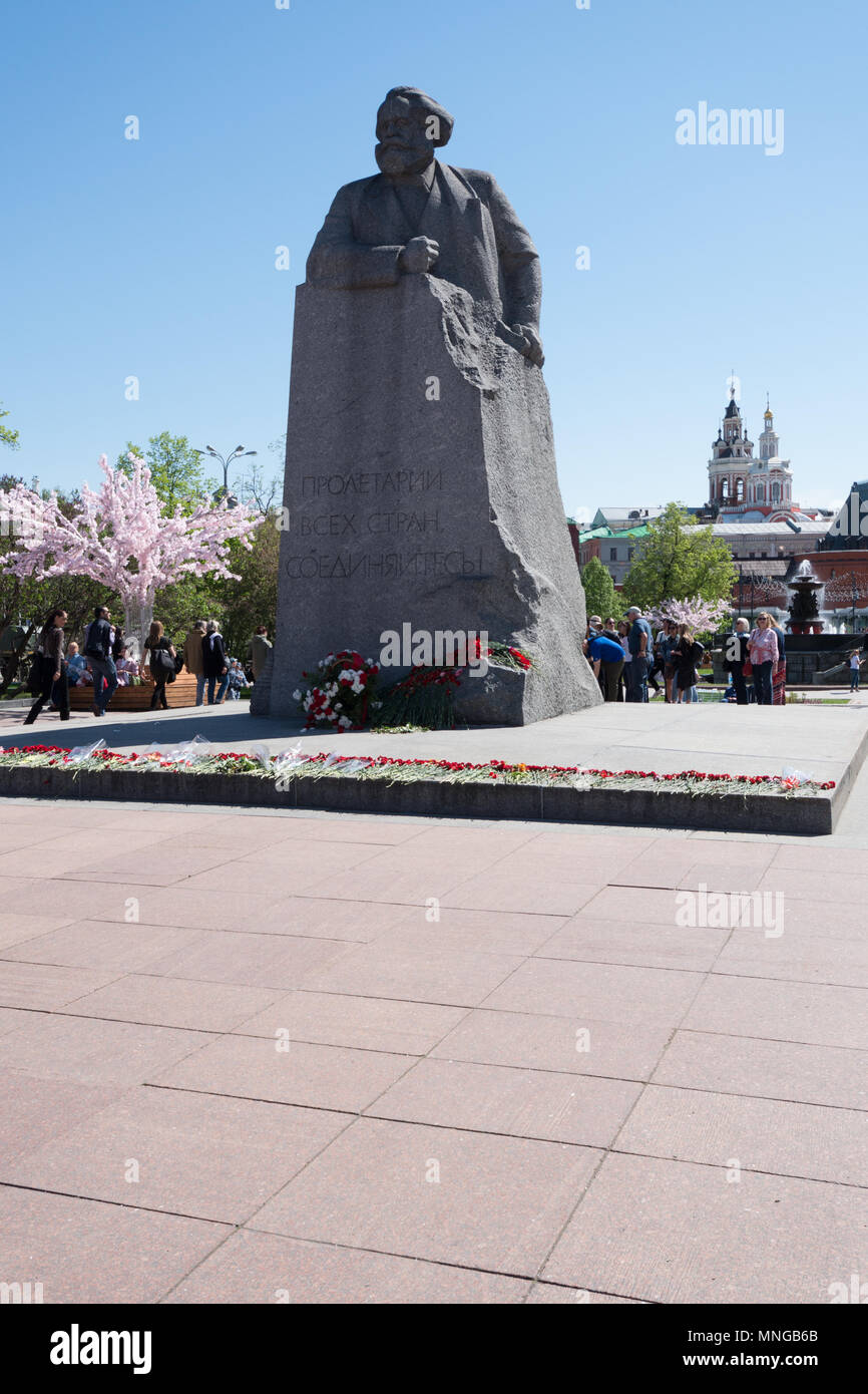 Russia, Moscow, the Karl Marx monument in the garden of the Bolshoi ...