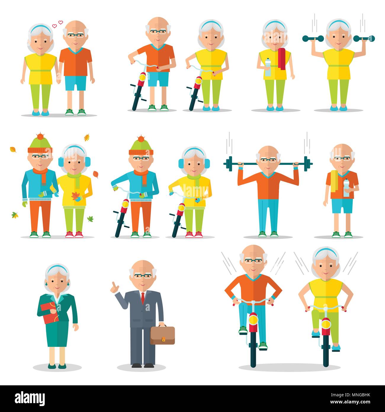 elderly people lifestyle Stock Vector Image & Art - Alamy