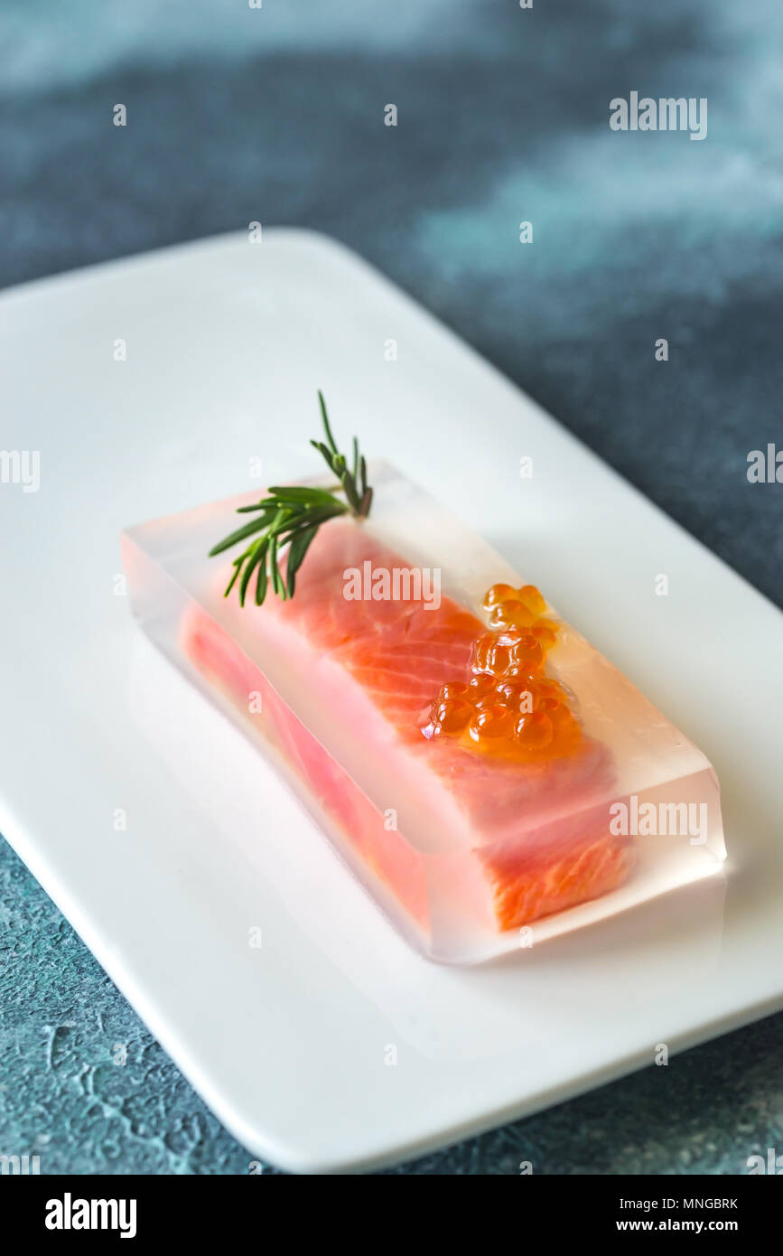 Red fish in aspic Stock Photo - Alamy