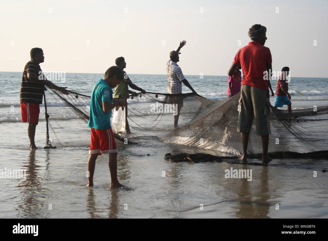 Net Fishermen, Colva, Goa Stock Photo - Alamy