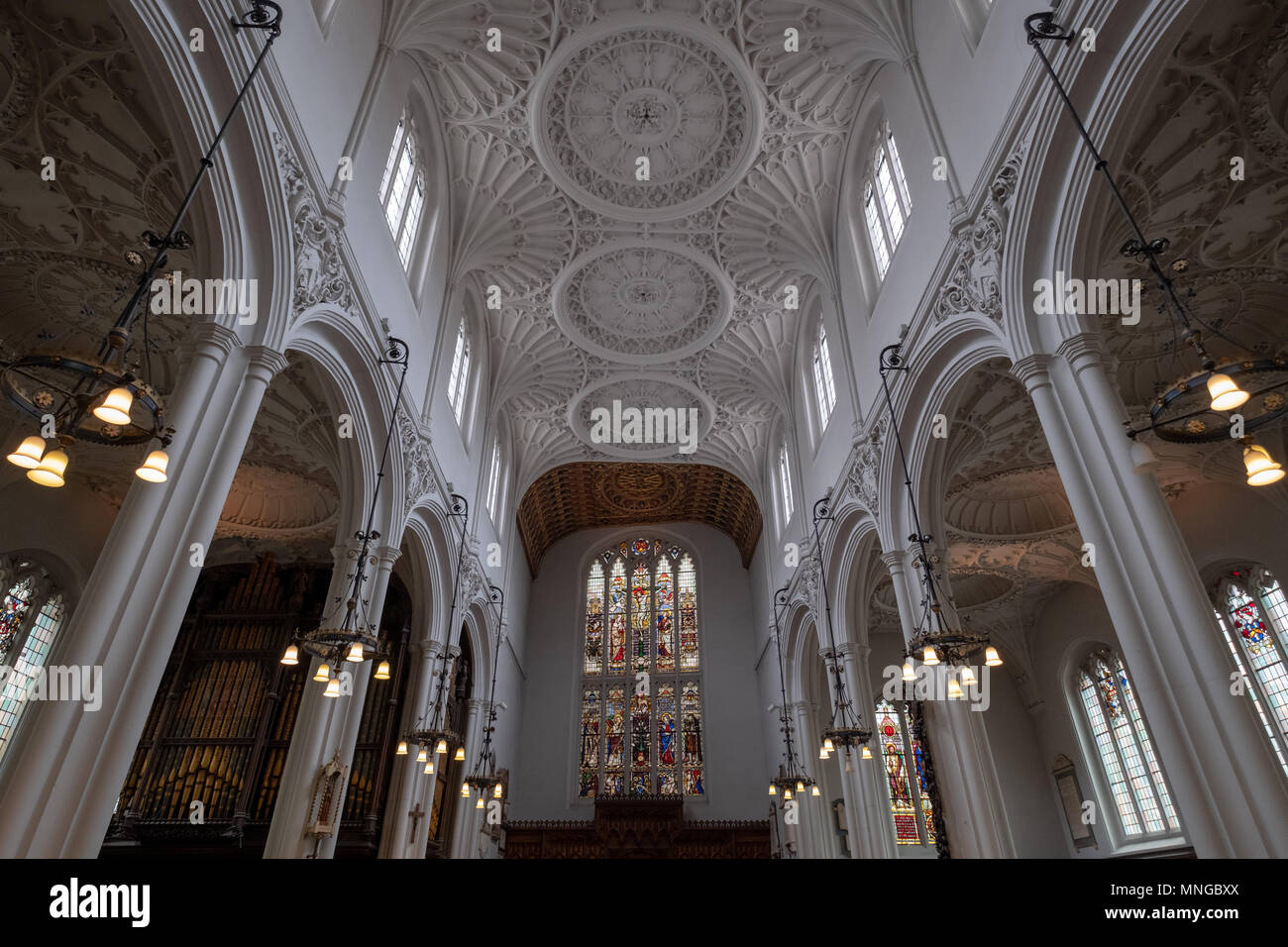St Mary Aldermary Church in Watling Street, City of London UK ...