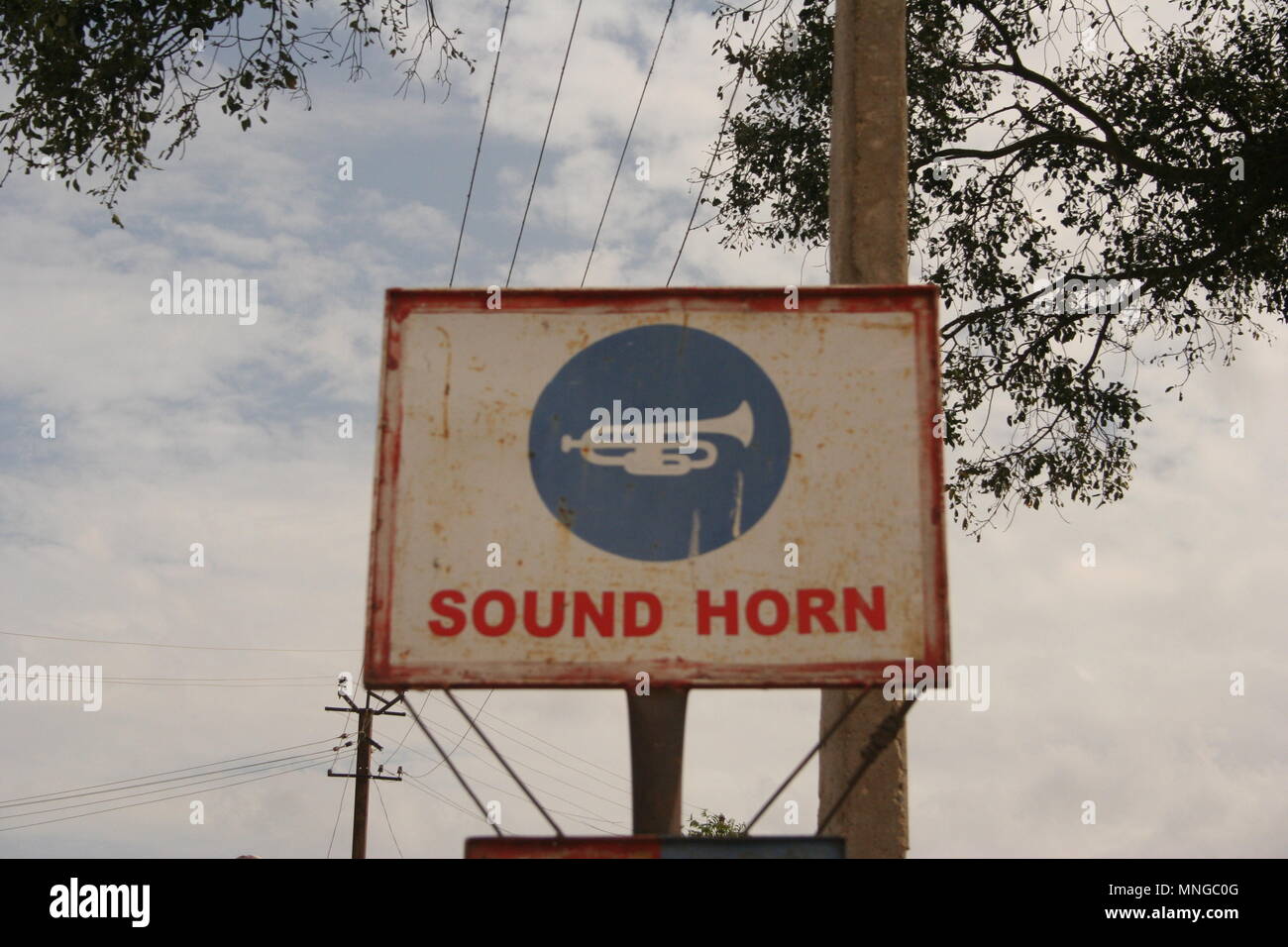 Sound Horn Sign, Hampi, India Stock Photo - Alamy