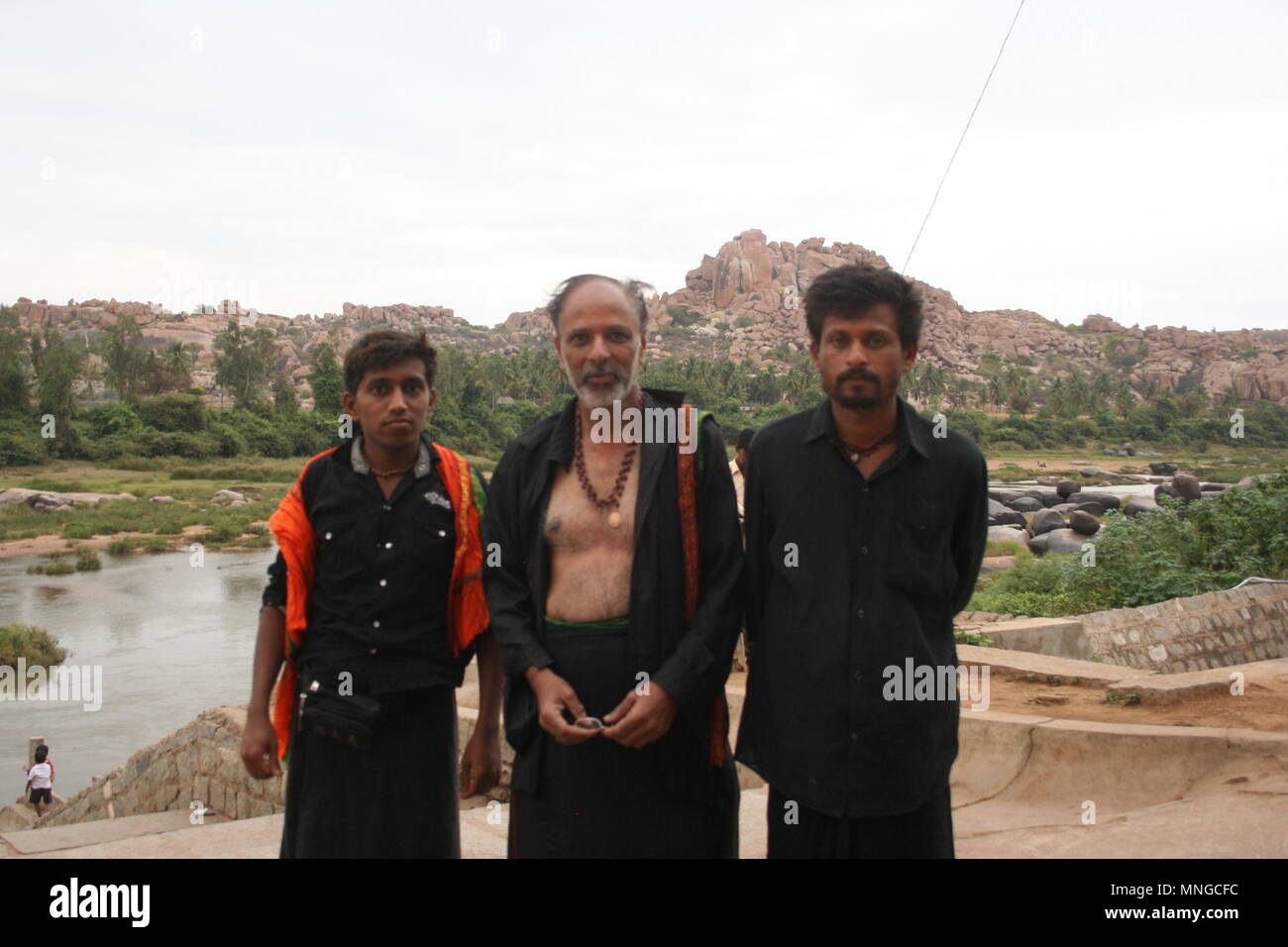 Three Indian Men, Hampi, India Stock Photo - Alamy