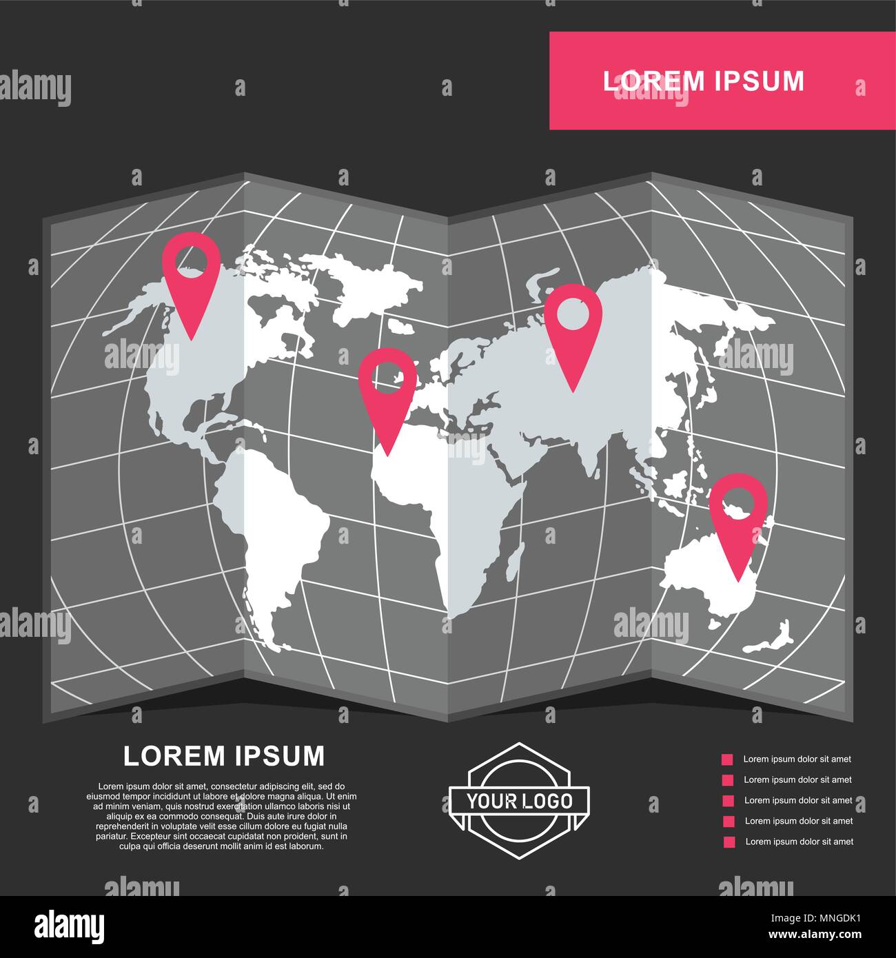 banner template with world map Stock Vector Image & Art - Alamy