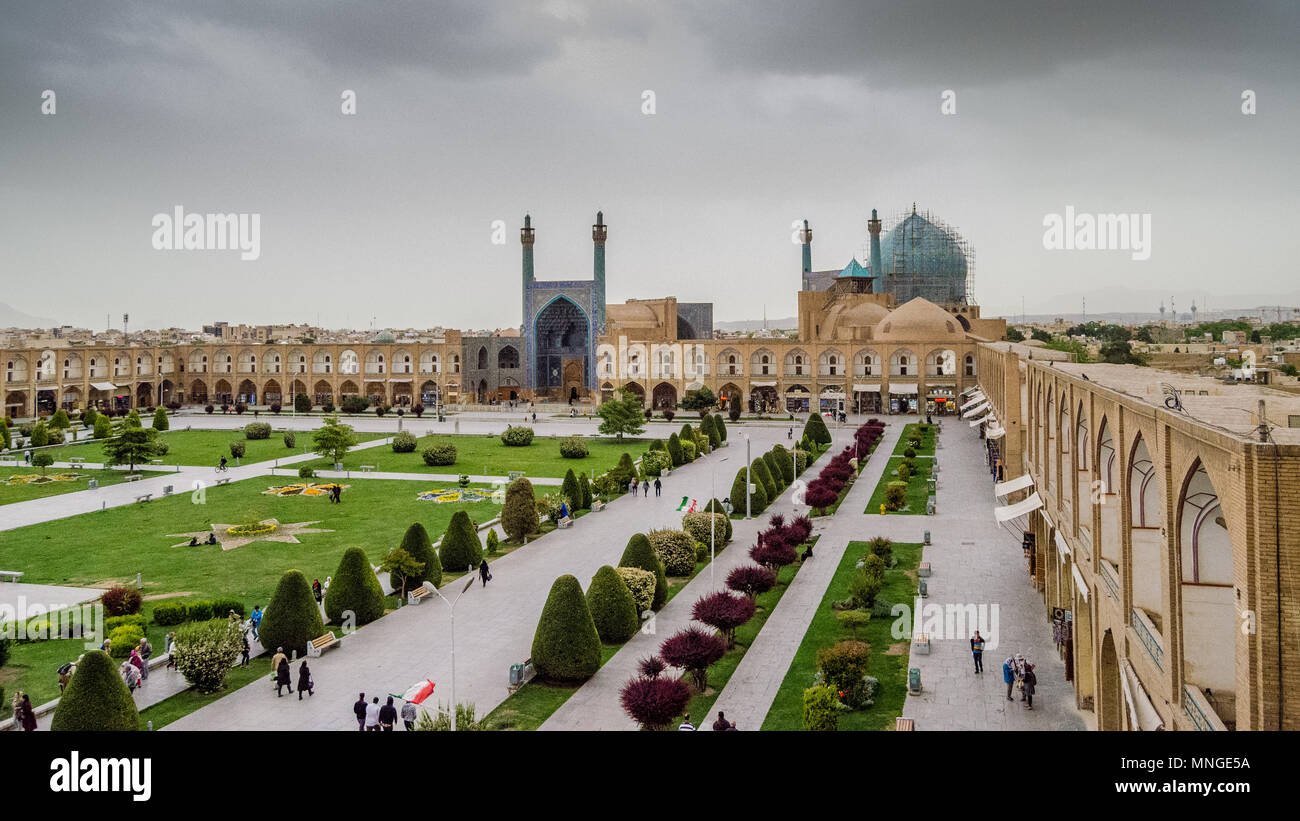 Naqsh-I Jahan Square in Esfahan in Iran. Aerial view Stock Photo - Alamy