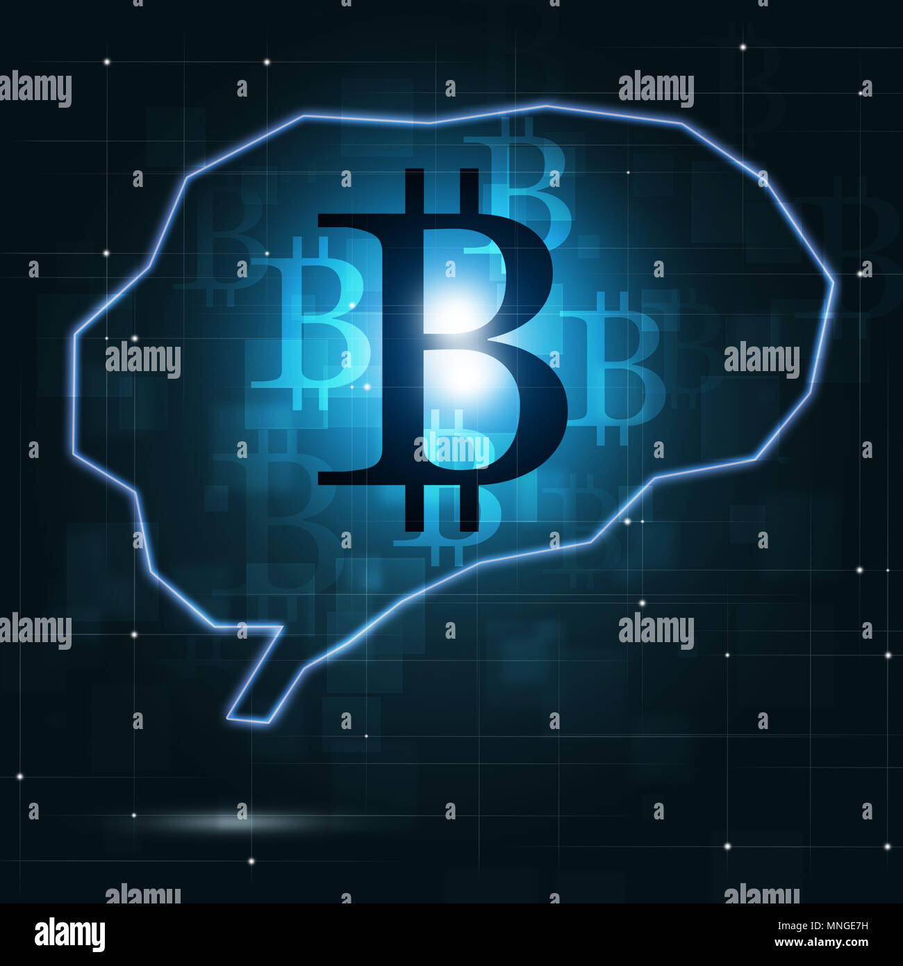 bitcoin crypto currency in human brain shape concept business ...