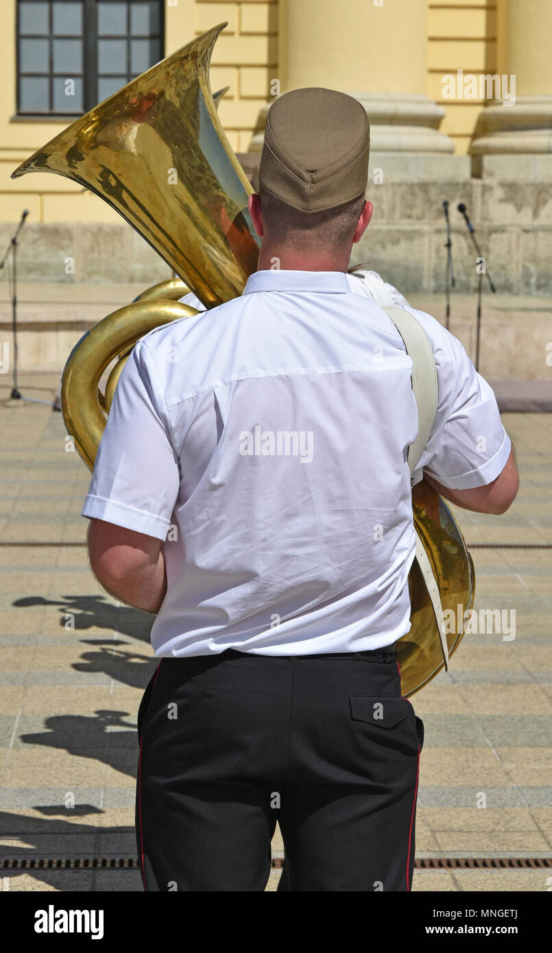 Uniform army soldier military marching musical instrument playing hi ...