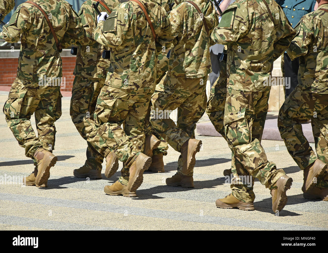 Soldiers are marching at the military parade Stock Photo - Alamy