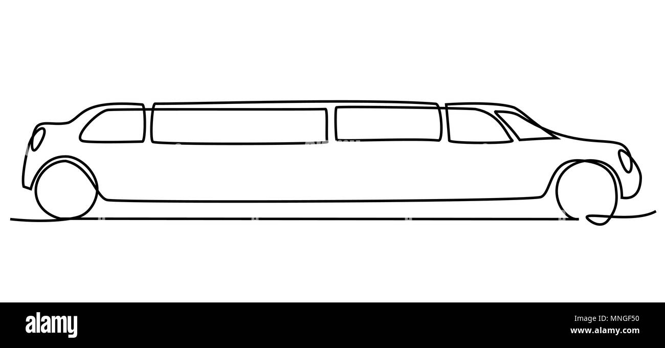 Abstract limousine one line drawing Stock Vector Image & Art - Alamy
