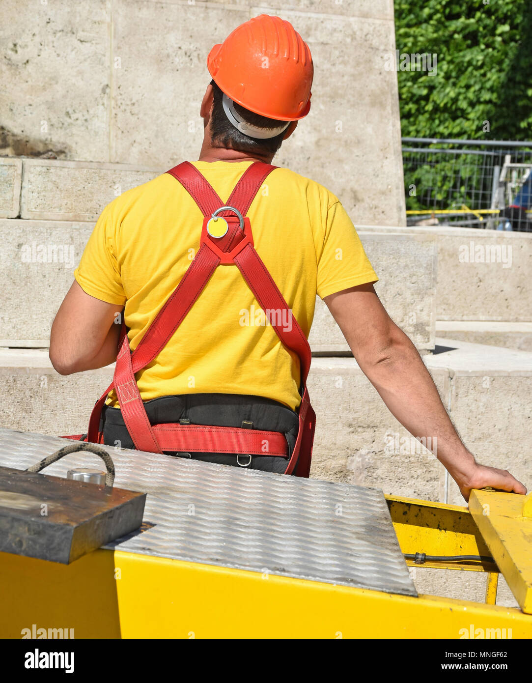Construction workers at work outdoors Stock Photo - Alamy