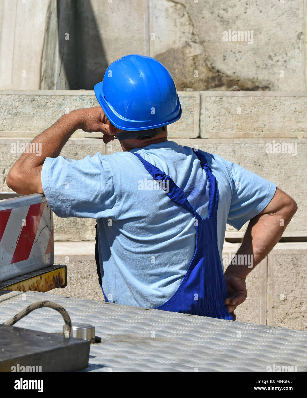 Construction worker at work outdoors Stock Photo - Alamy