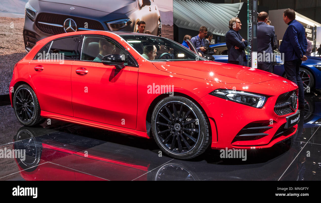 GENEVA, SWITZERLAND - MARCH 7, 2018: New Mercedes Benz A200 car ...
